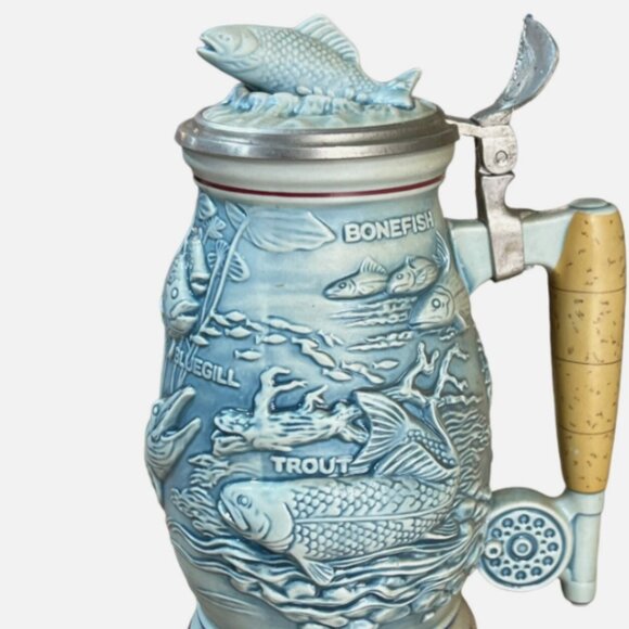 Avon | Accents | Vintage 99 Avon Freshwater Fishing Stein Blue ...